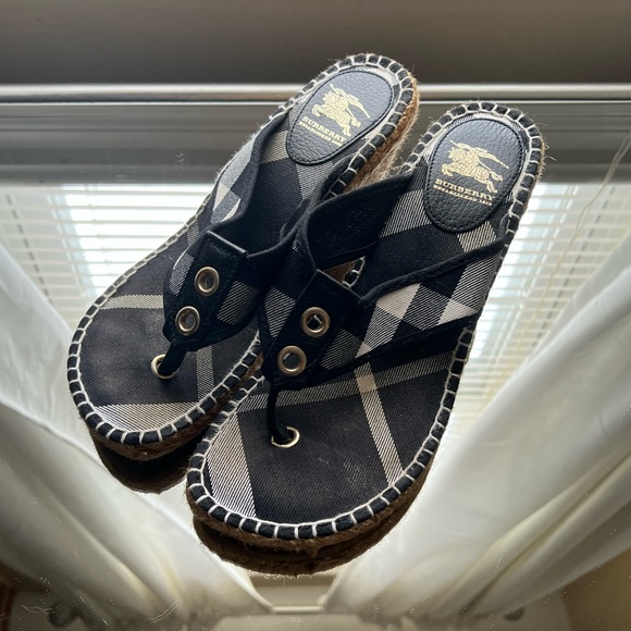 Burberry | Shoes | Burberry Wedge Sandals | Poshmark